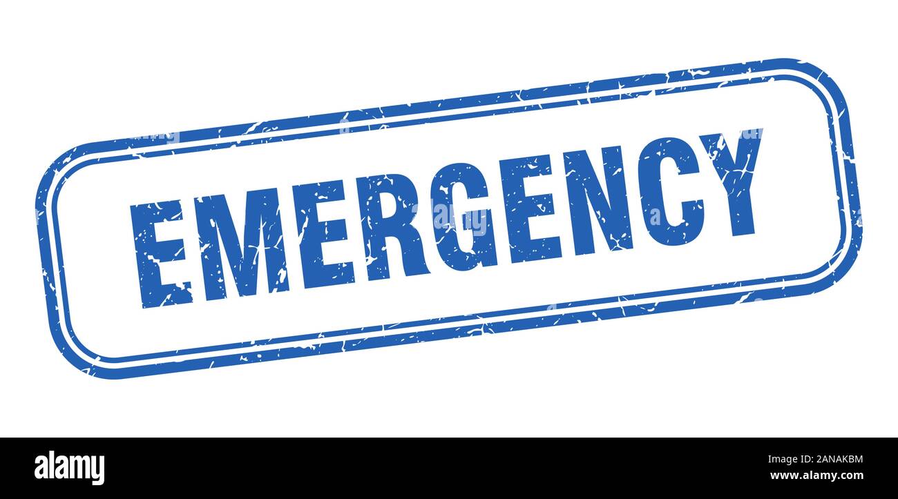 emergency stamp. emergency square grunge blue sign Stock Vector Image ...