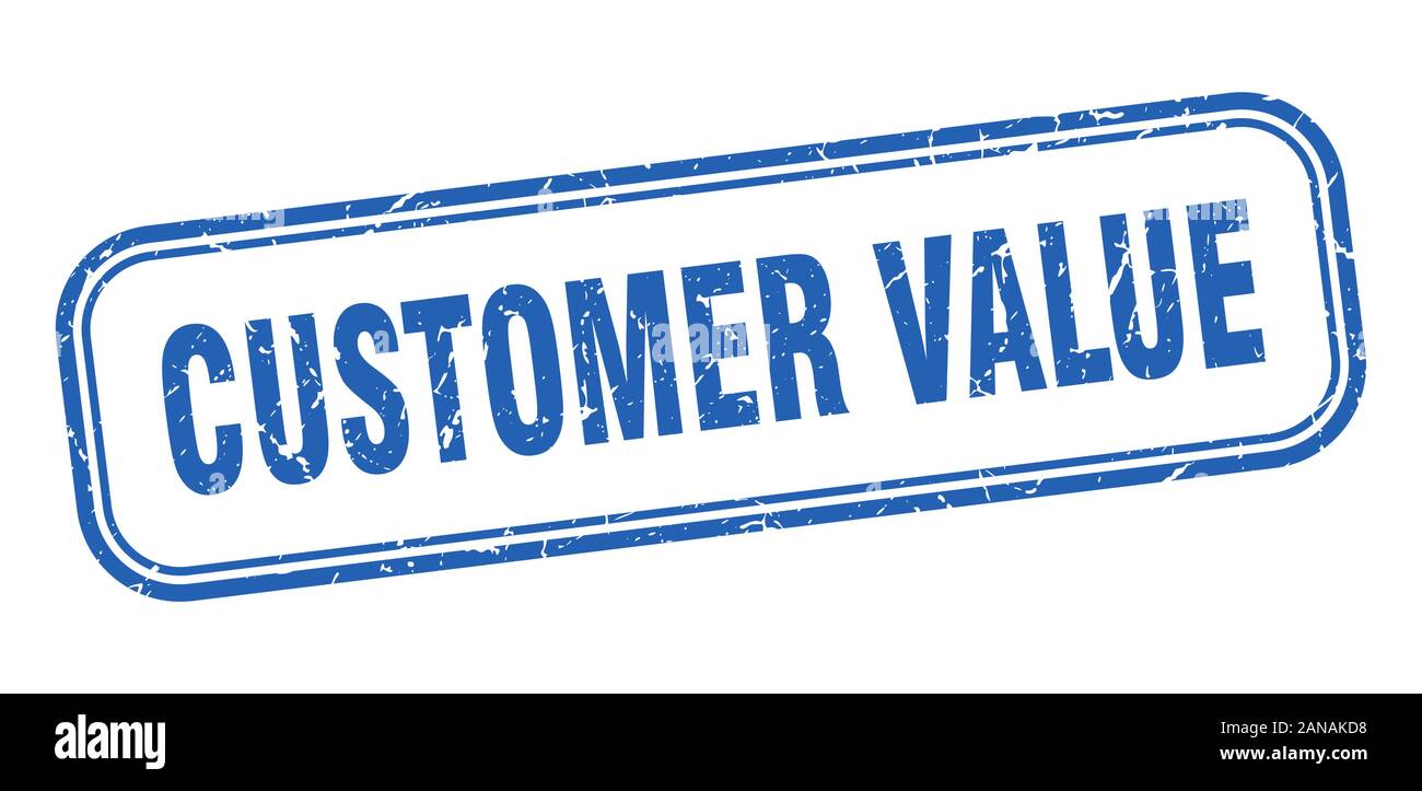customer value stamp. customer value square grunge blue sign Stock ...