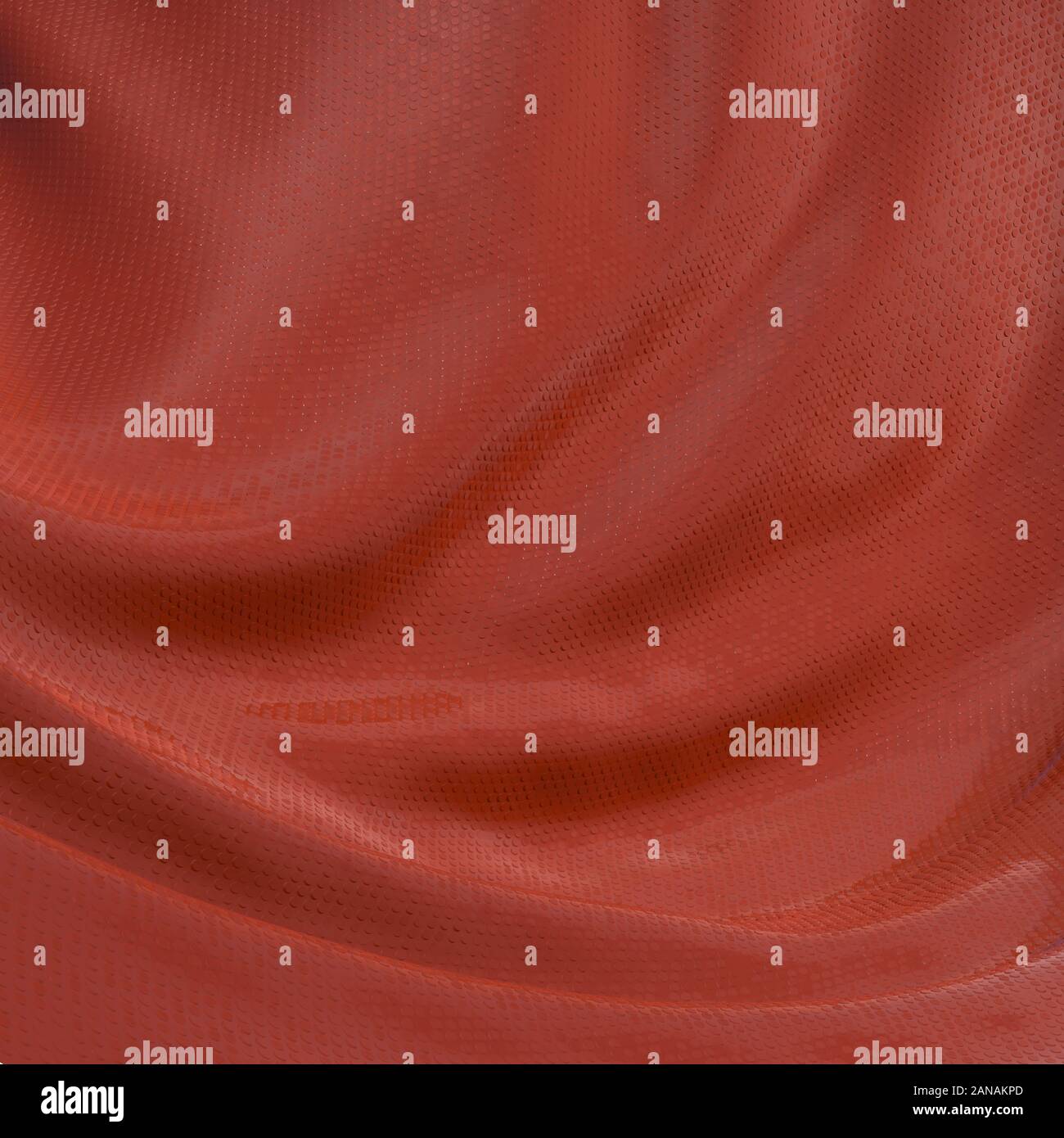 Abstract and shiny red luxury silk cloth in shape of liquid wave with ...