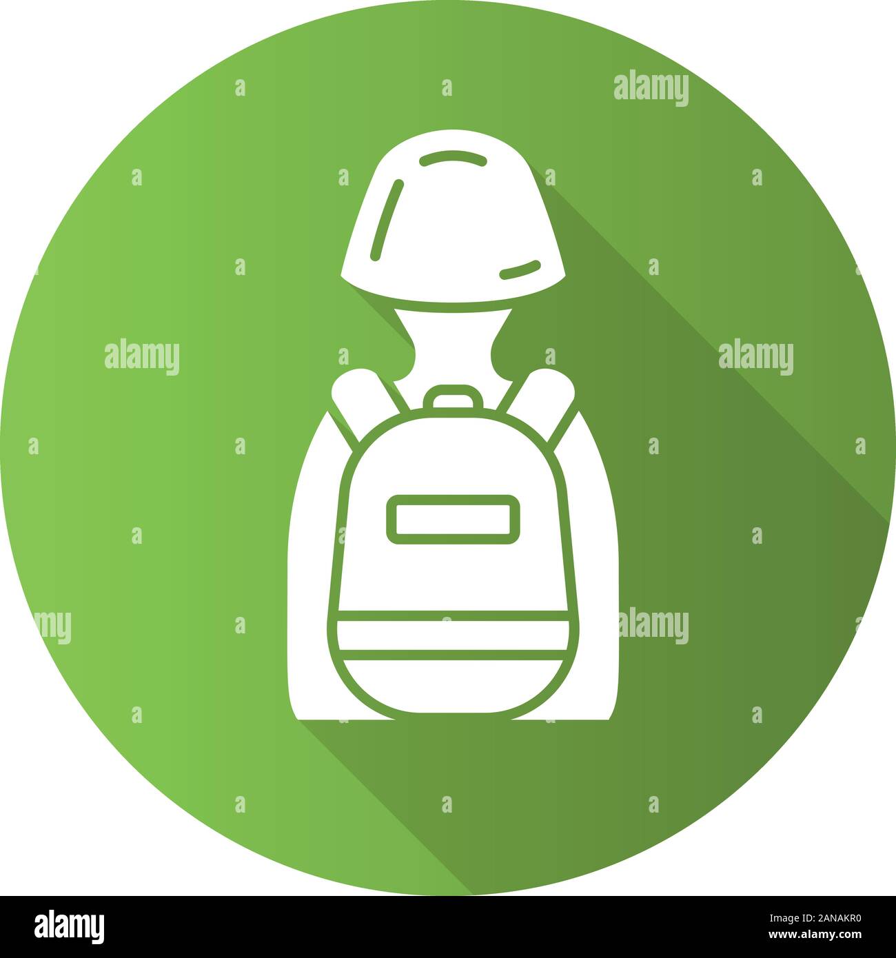 Game soldier with tactical backpack flat design long shadow glyph icon ...