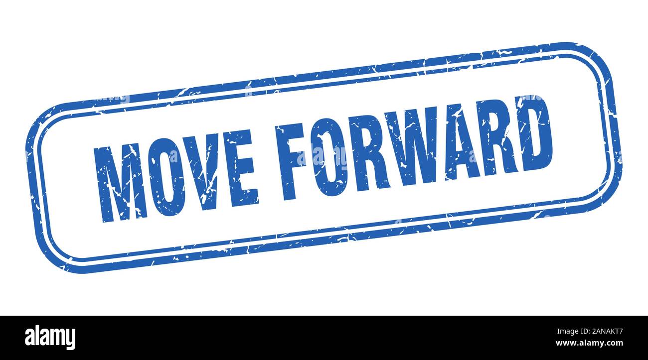 move forward stamp. move forward square grunge blue sign Stock Vector ...
