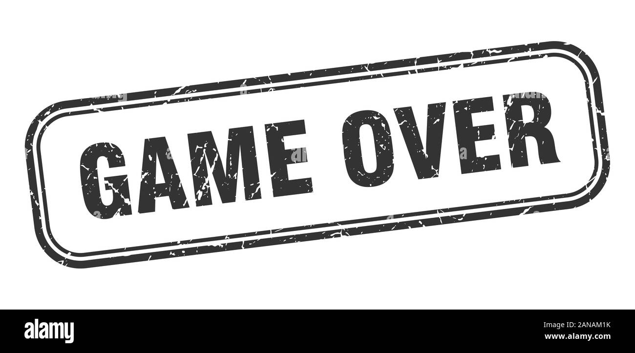 game over stamp. game over square grunge black sign Stock Vector Image ...