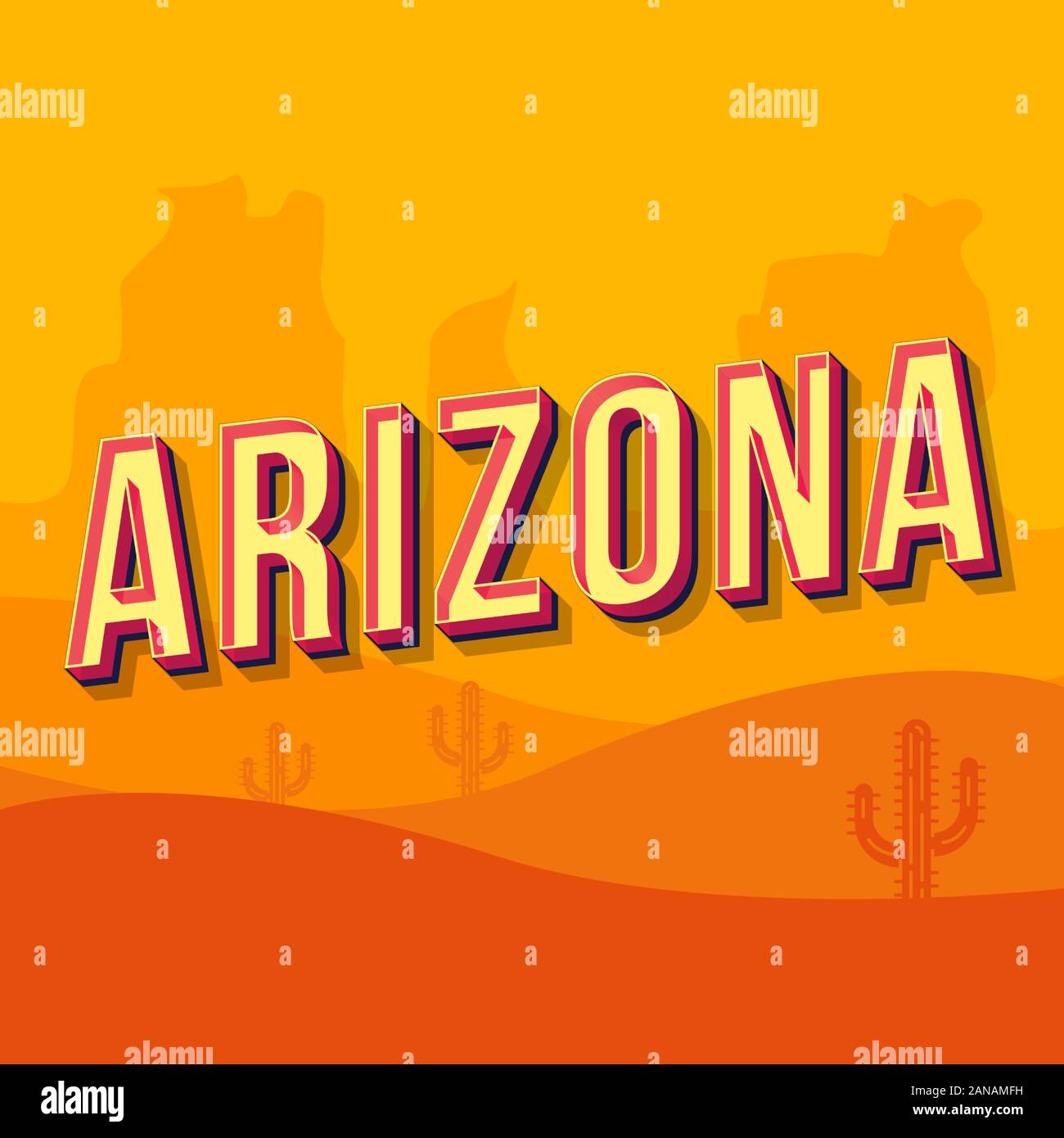 Arizona vintage 3d vector lettering. Retro bold font, typeface. Pop art ...