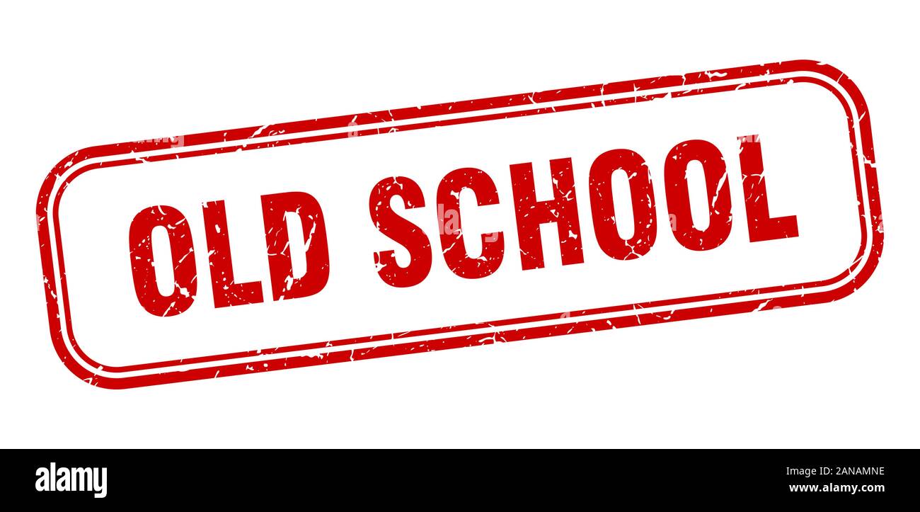 old school stamp. old school square grunge red sign Stock Vector Image ...