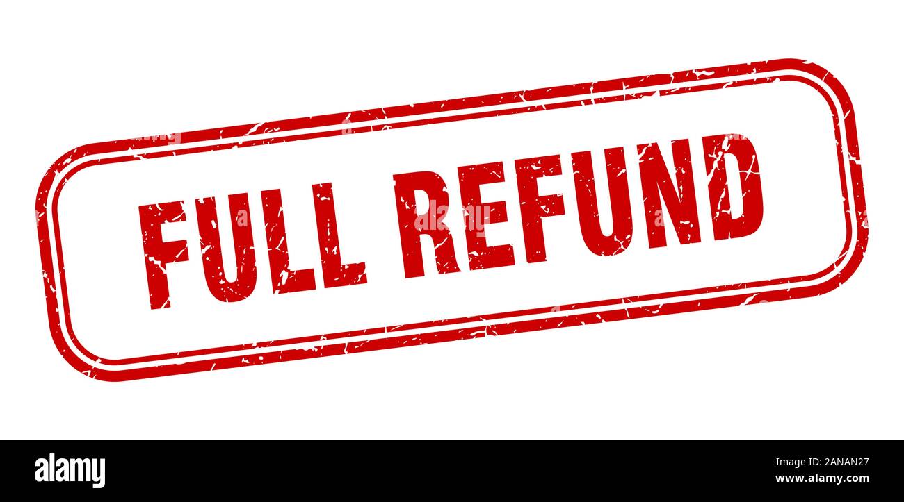 full refund stamp. full refund square grunge red sign Stock Vector ...