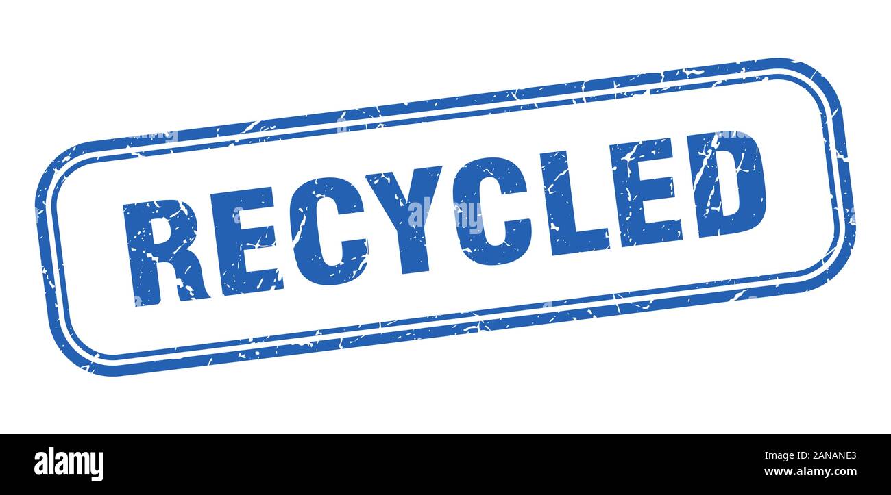 recycled stamp. recycled square grunge blue sign Stock Vector Image ...