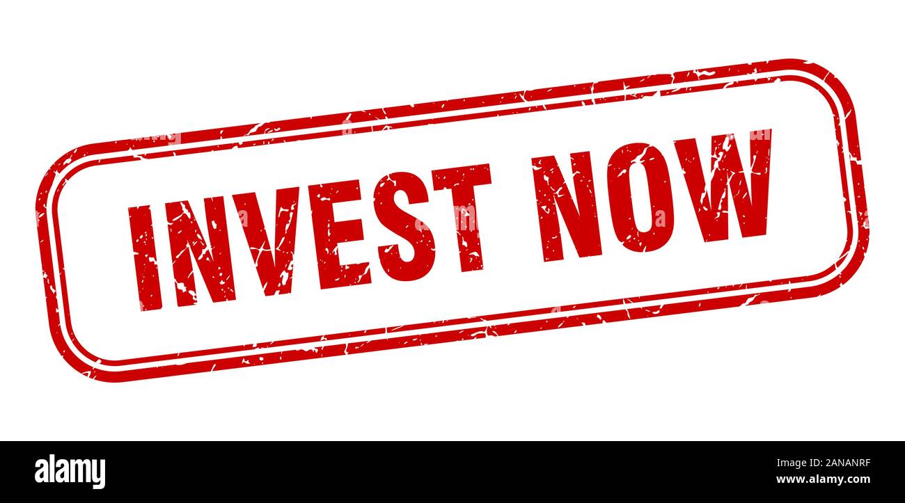 invest now stamp. invest now square grunge red sign Stock Vector Image ...