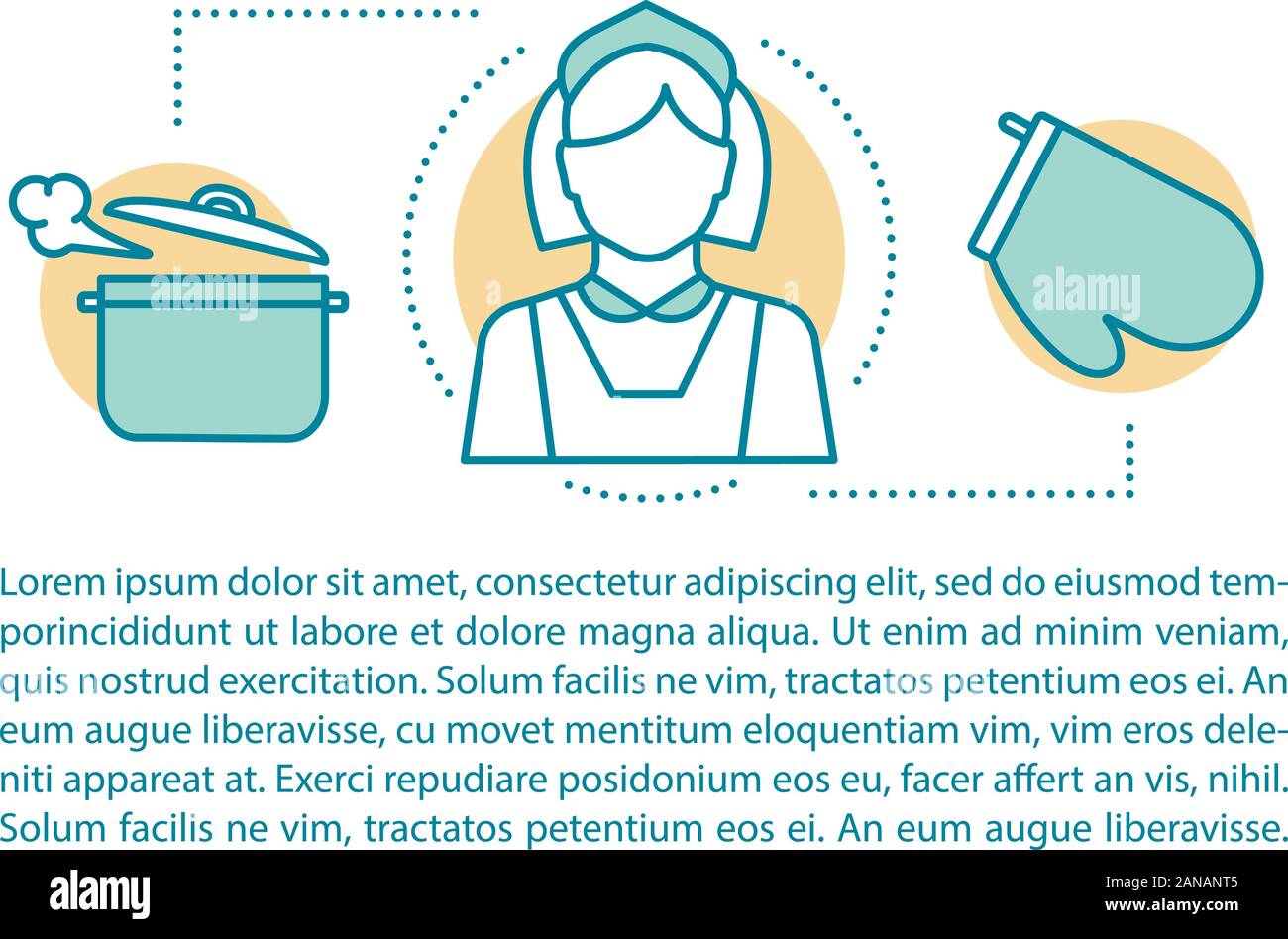 Home cooking service article page vector template. Personal chef ...