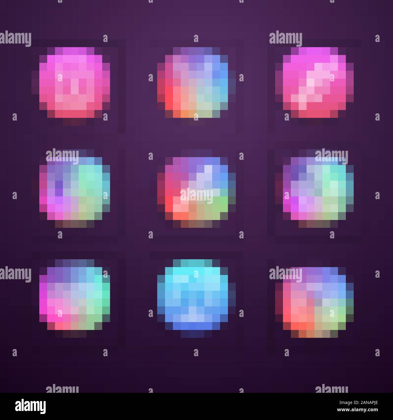 Game inventory app icons set. Energy drink, body armor, weapon, bandage ...