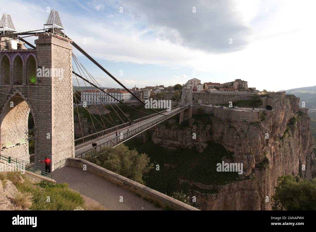 Roads cut into the cliffs connect the suspension bridges to the ...