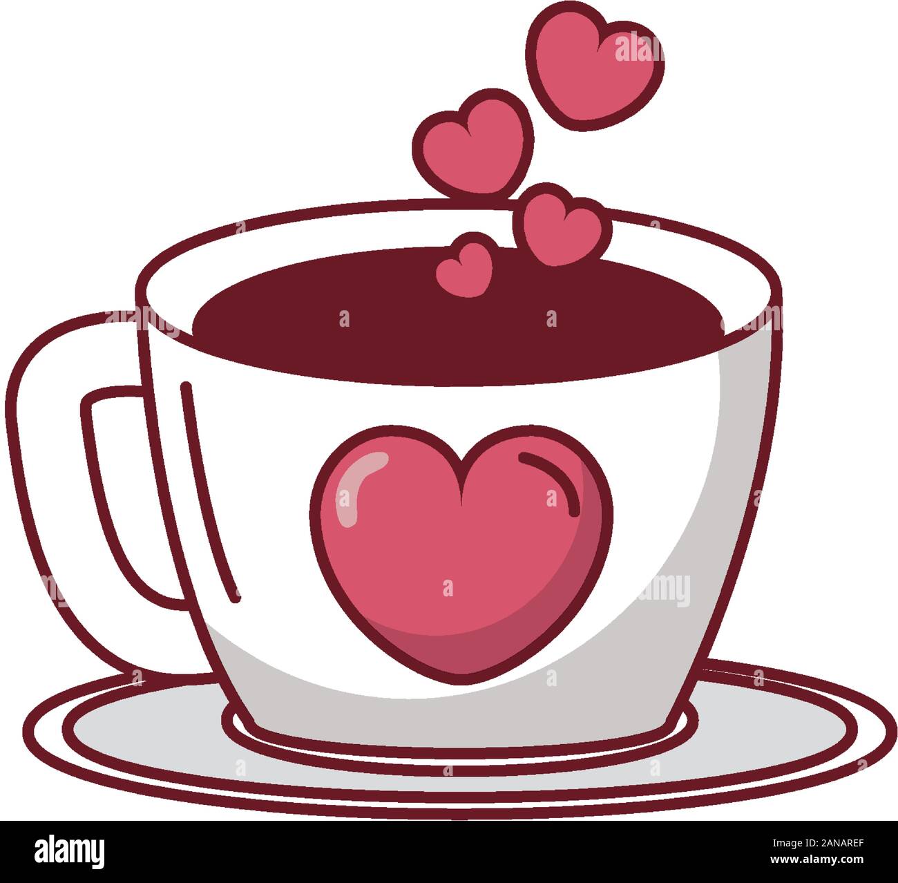 Latte Heart Clipart Pink
