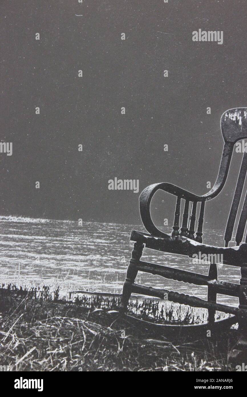 Fine seventies black and white extreme photography of a lonely vintage ...