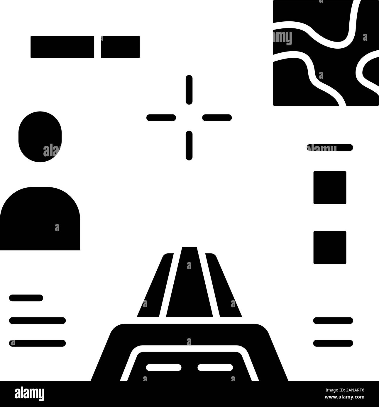 Shooter from first person glyph icon. Virtual video game. Online ...