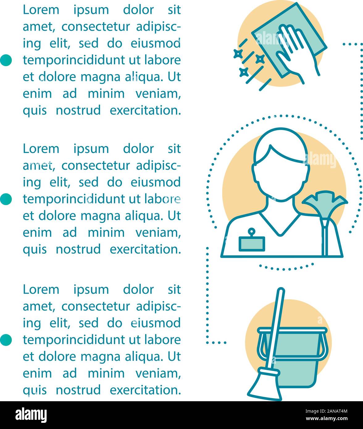 Cleaning services article page vector template. Household help ...