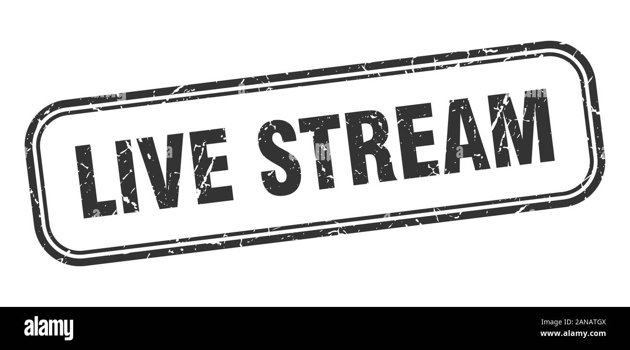 live stream stamp. live stream square grunge black sign Stock Vector ...