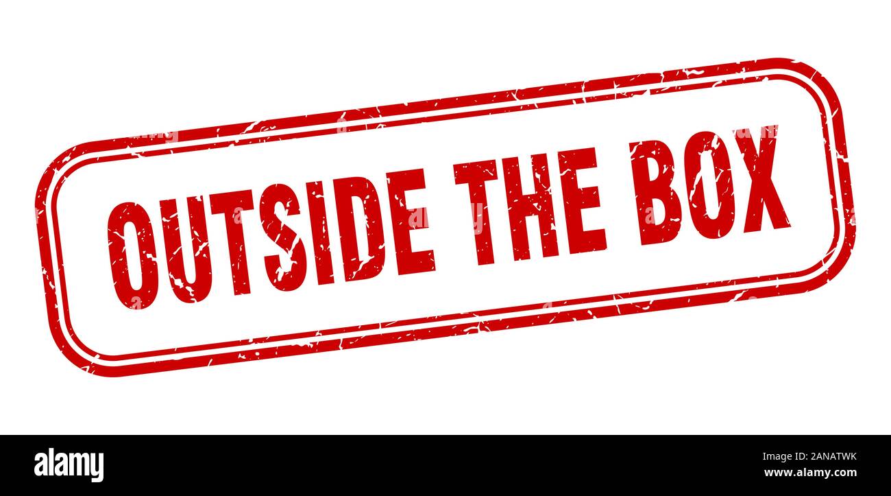 outside the box stamp. outside the box square grunge red sign Stock ...
