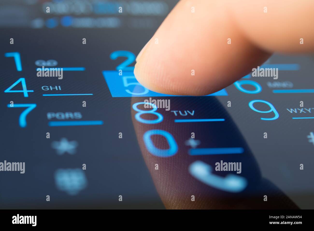 Making a dial on a smartphone, close up Stock Photo - Alamy