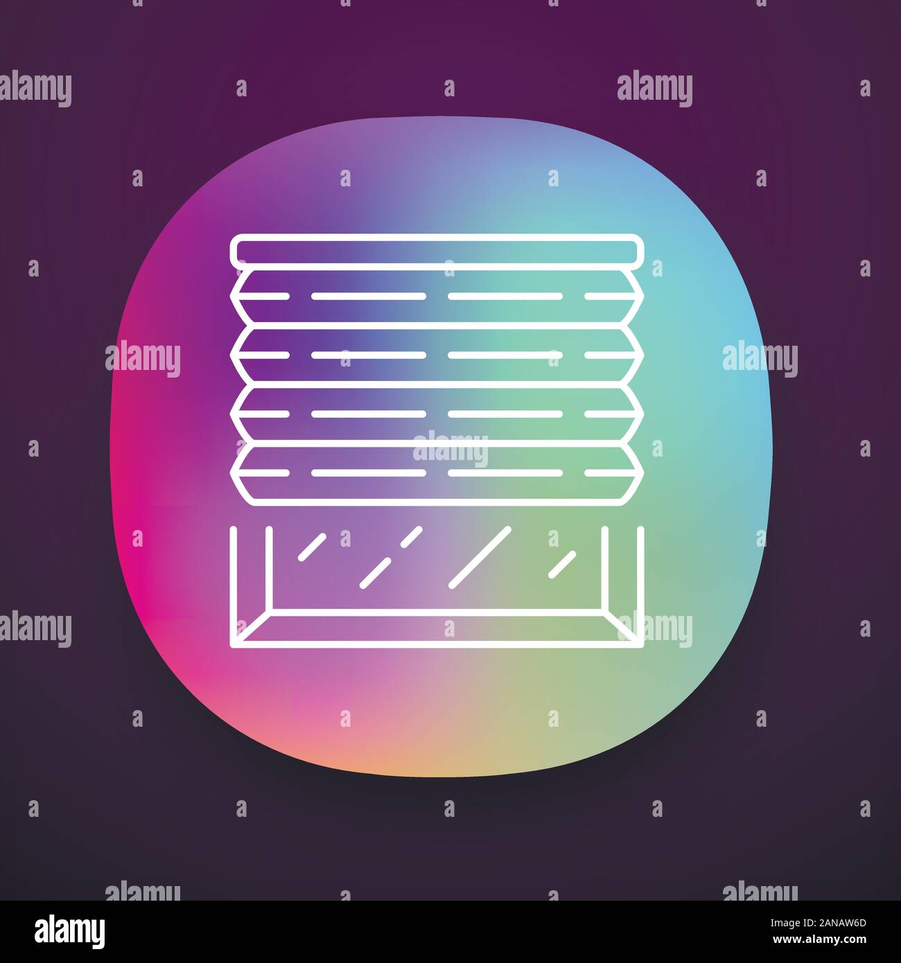 Pleated blinds app icon. Cellular shades. Office window blinds. Roller ...