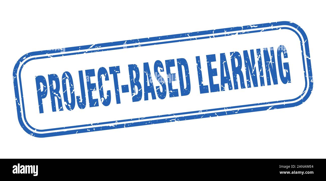 project-based learning stamp. project-based learning square grunge blue ...
