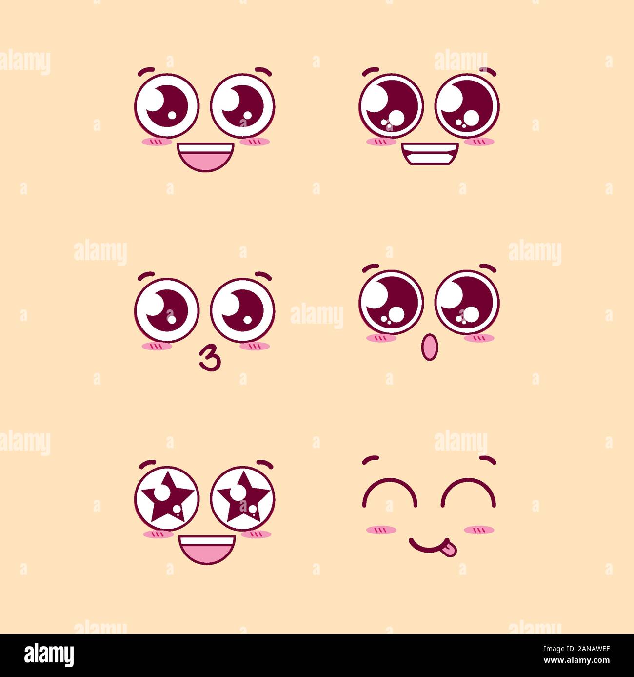 group of faces emoticons characters Stock Vector Image & Art - Alamy