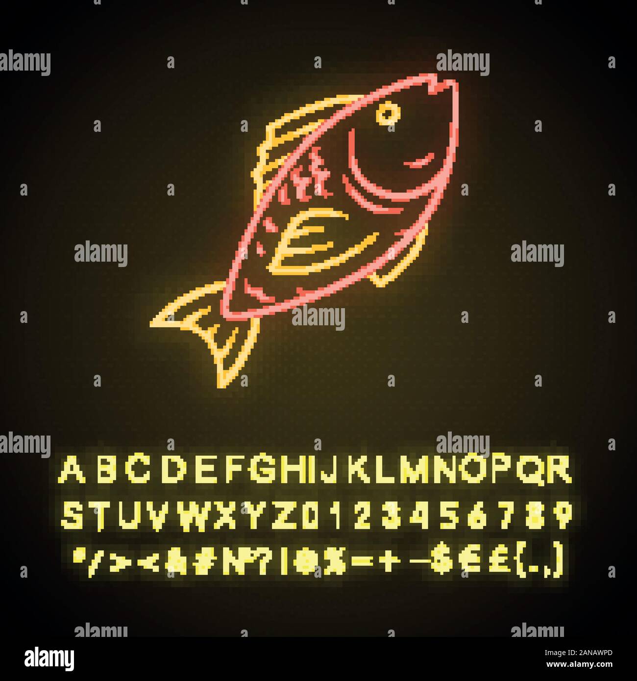 Salmon realistic neon sign hi-res stock photography and images - Alamy