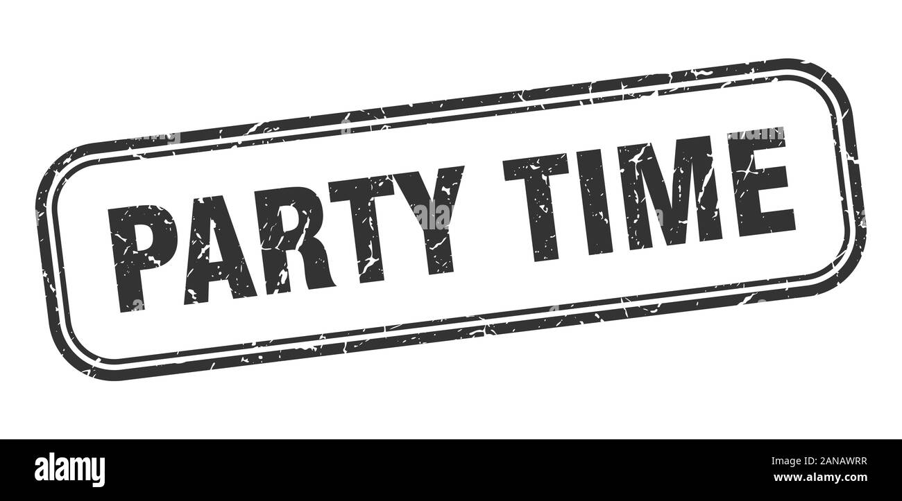 party time stamp. party time square grunge black sign Stock Vector ...