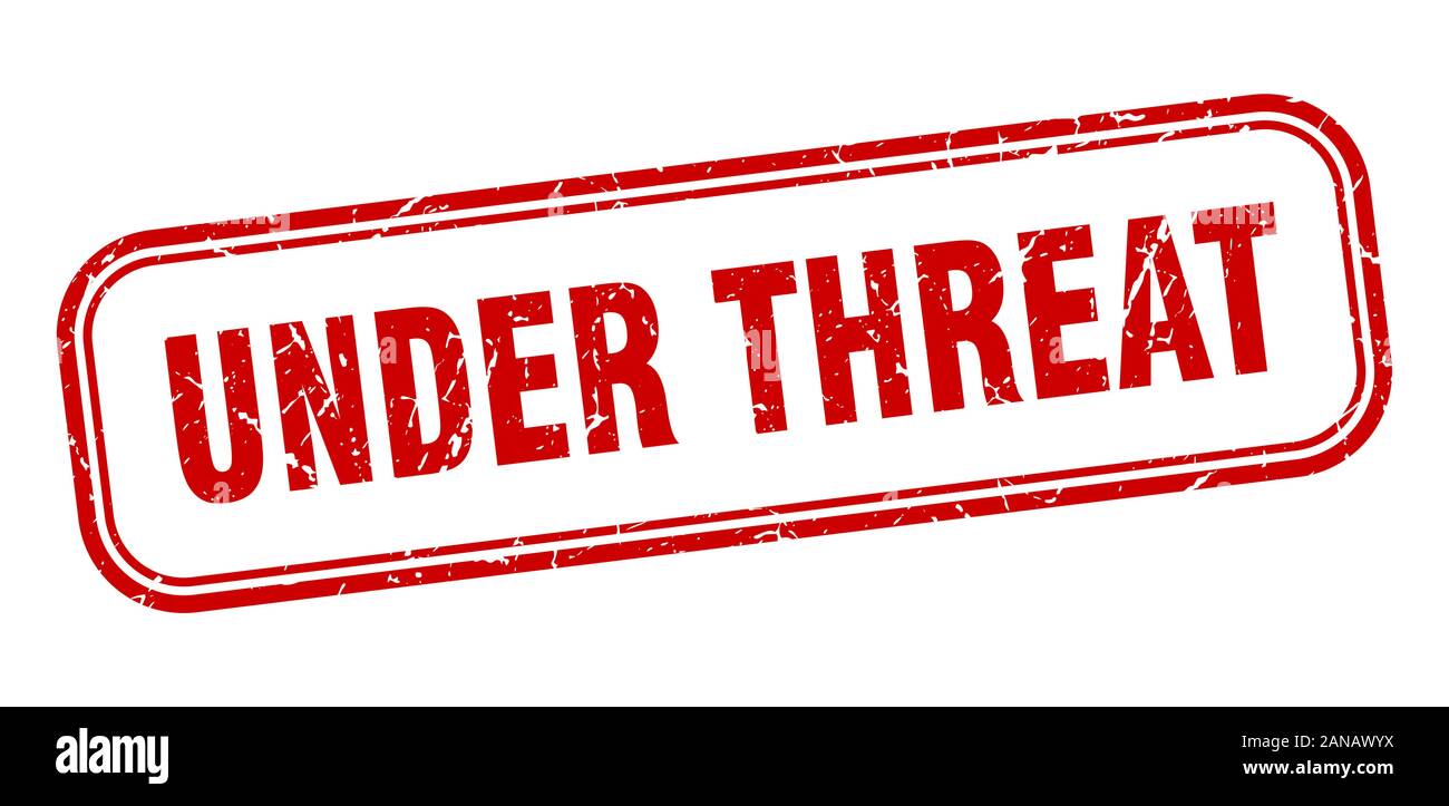under threat stamp. under threat square grunge red sign Stock Vector ...