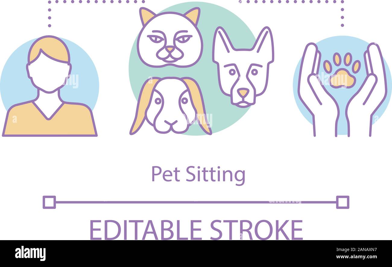 Pet sitting concept icon. Animal shelter. Hotel for animals. Protection ...