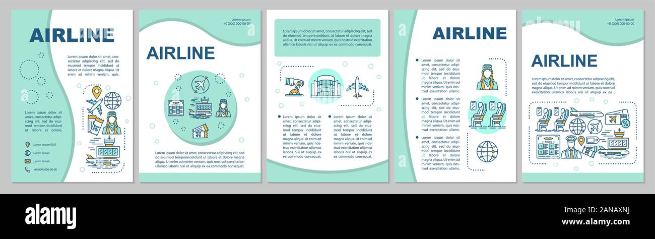 Airline brochure template layout. Air transport services. Flyer ...