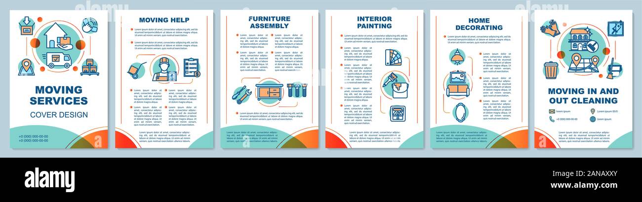 Moving services brochure template layout. Furniture assembly. Flyer ...