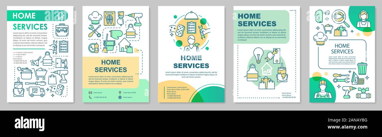 Home services brochure template layout. Handyman. Apartment cleanup ...
