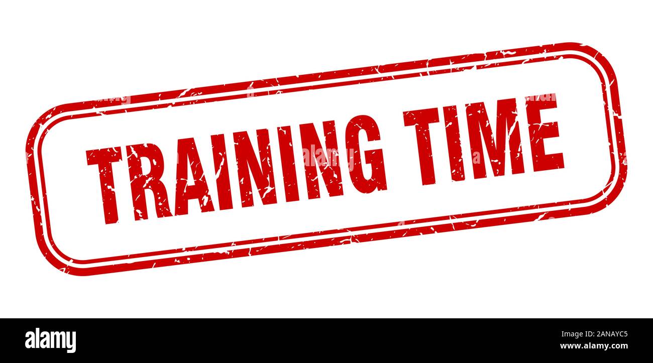training time stamp. training time square grunge red sign Stock Vector ...