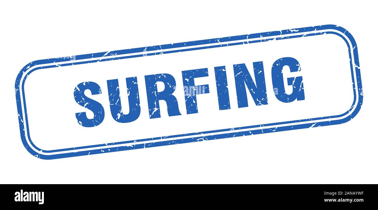 surfing stamp. surfing square grunge blue sign Stock Vector Image & Art ...
