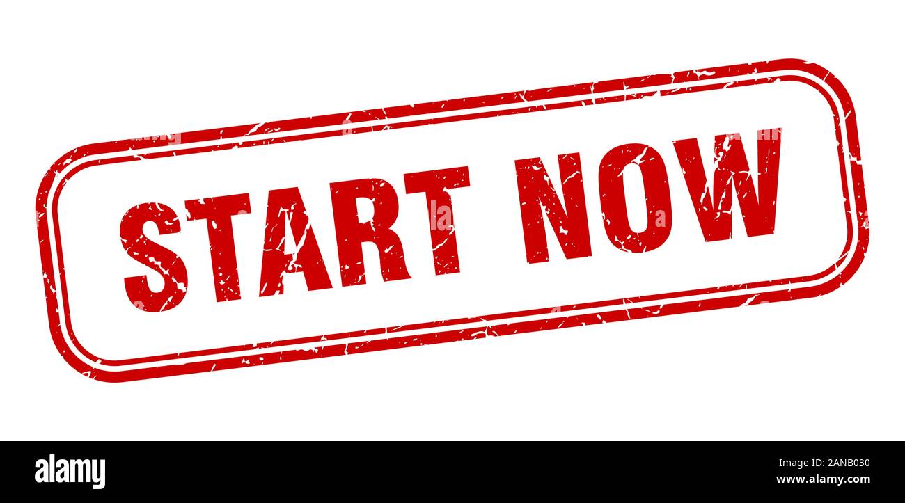 start now stamp. start now square grunge red sign Stock Vector Image ...
