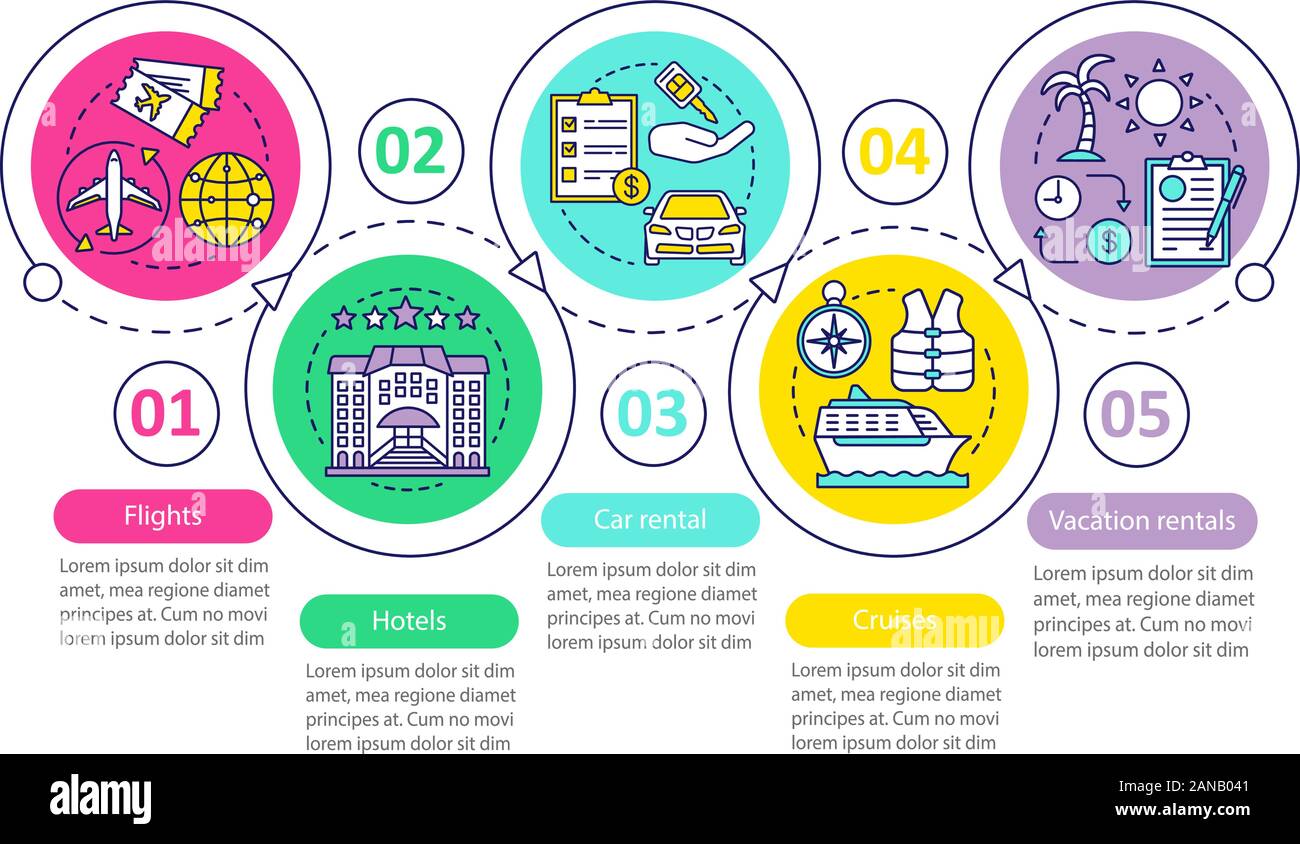 Travel planner vector infographic template. Flight, cruise. Business ...