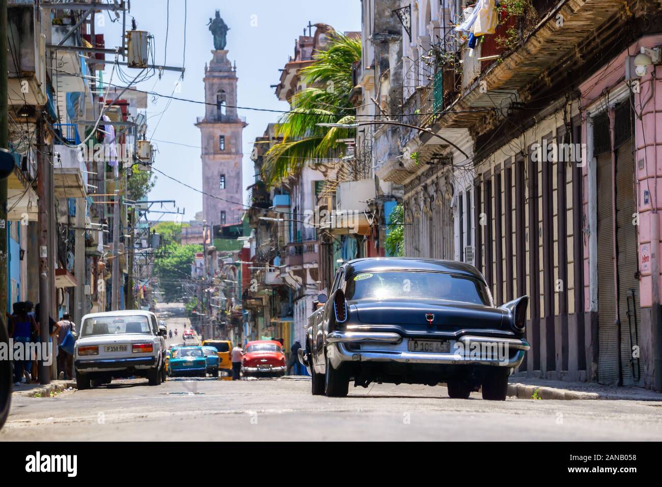 Beautiful Street view of the Old Havana City, Capital of Cuba Stock ...