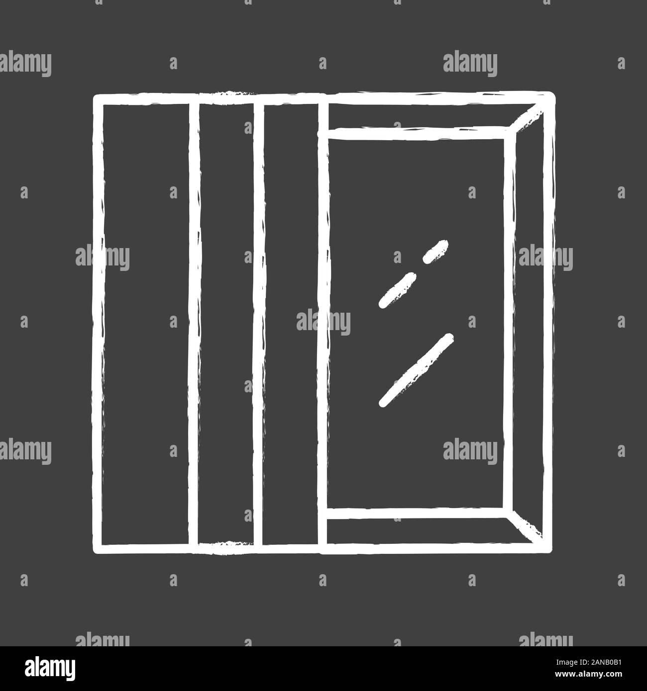 Panel tracks chalk icon. Vertical window coverings. Fabric panels ...