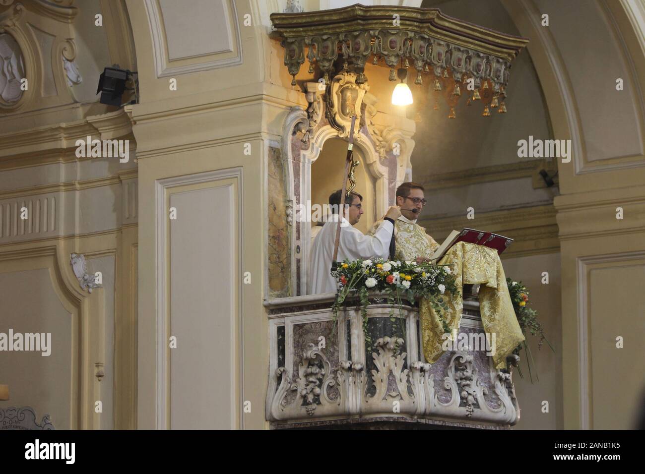 Casoria, Italy. 15th Jan, 2020. Celebrating San Mauro Abate, with a ...