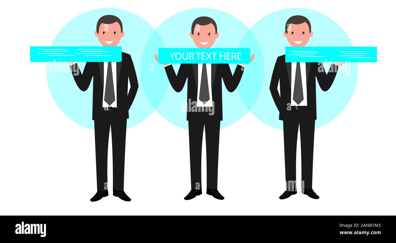 men with signs vector Stock Photo - Alamy