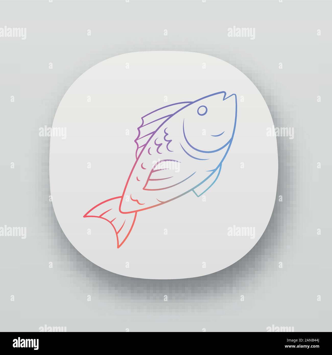 Fish app icon. Cafe, restaurant menu. Fish species. Underwater sea ...