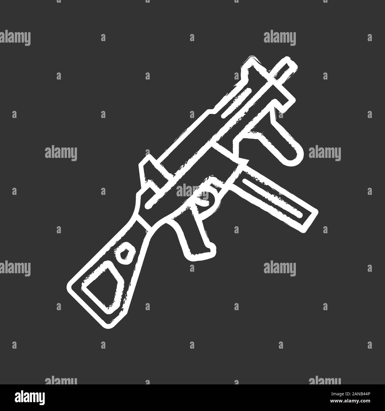 HK UMP weapon chalk icon. Virtual video game firearm, gun. Shooter game ...