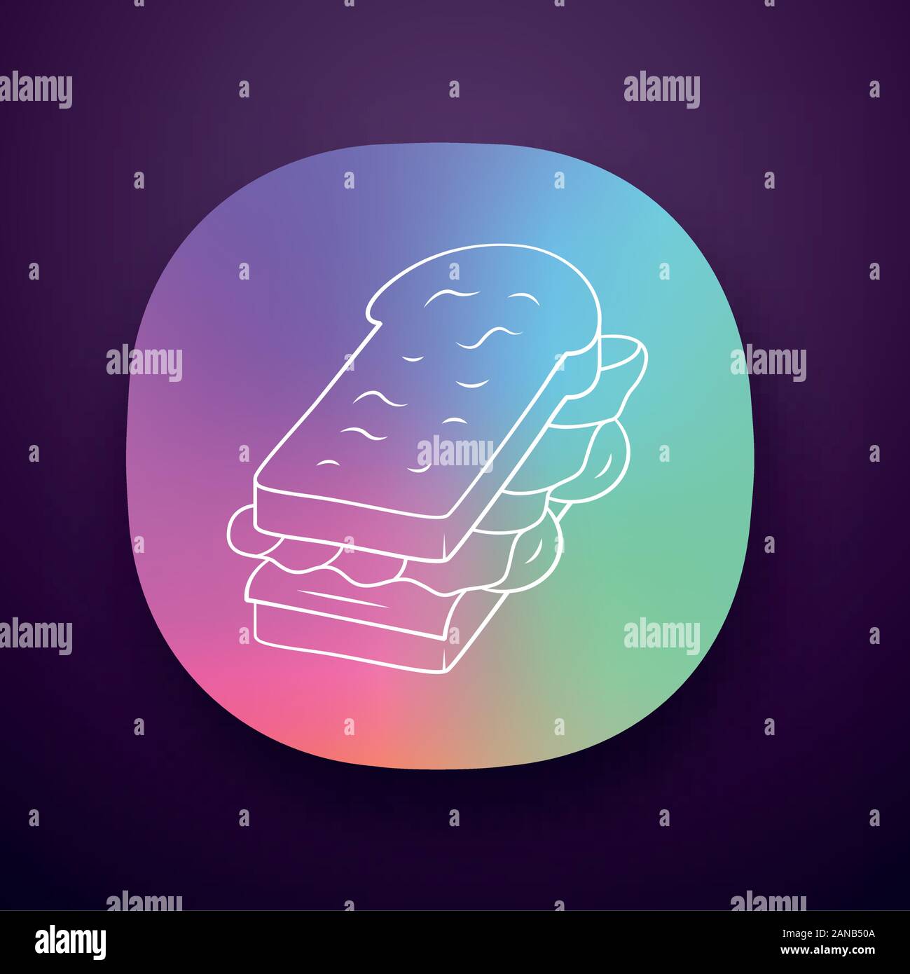 Sandwich app icon. Fast food, breakfast, school lunch. Sandwich with ...