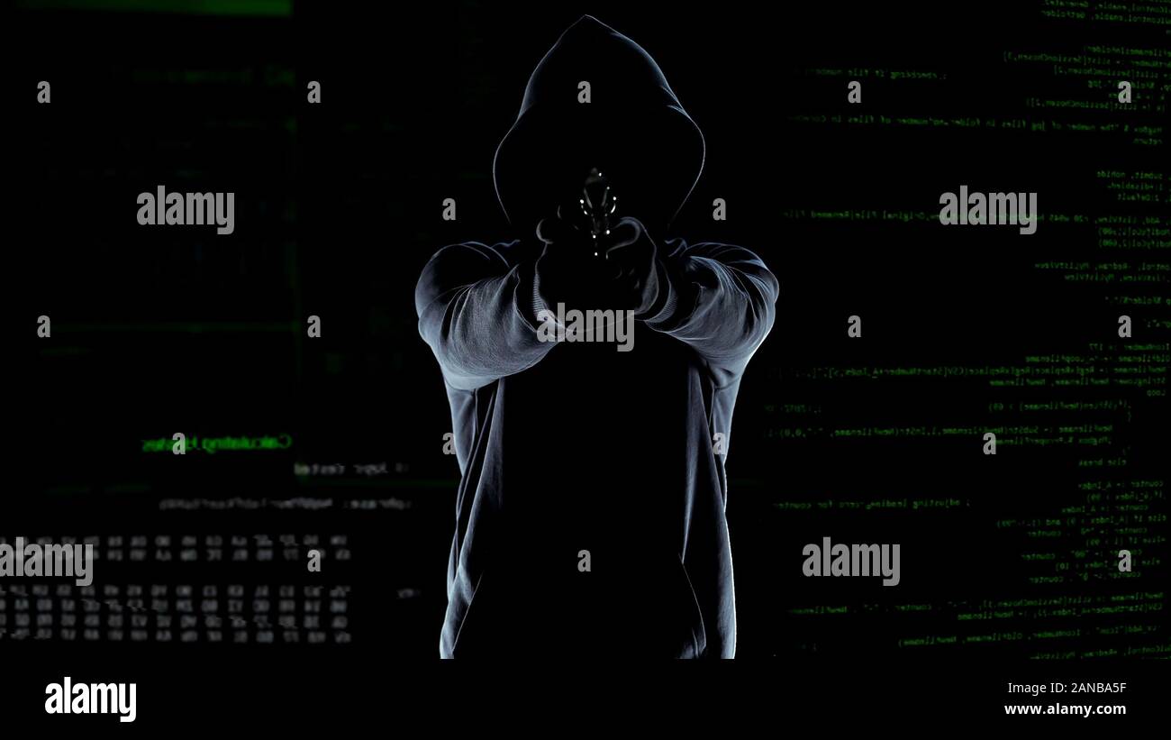Hazardous hacker shooting into camera, destroying hardware ...