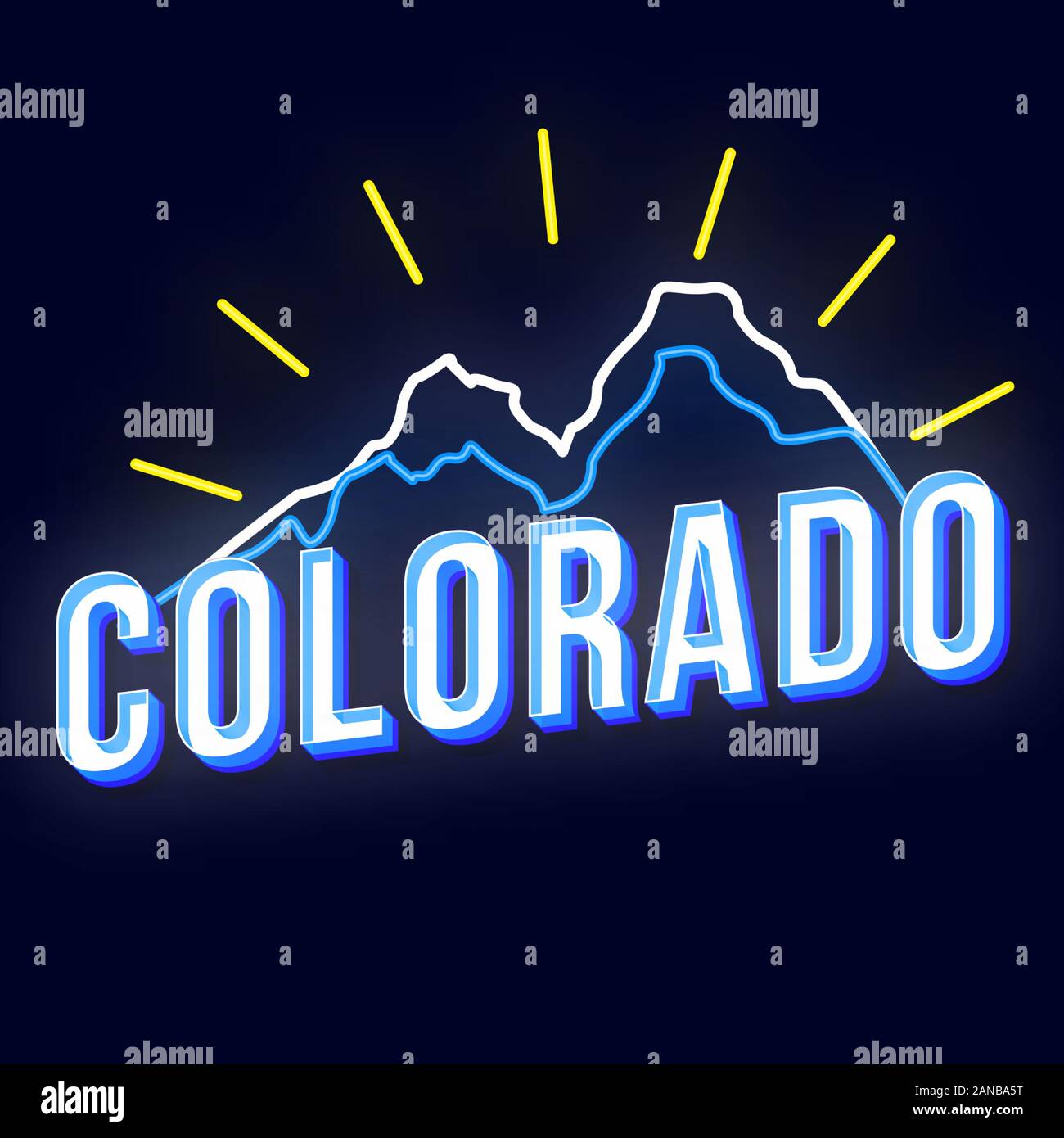 Colorado vintage 3d vector lettering. Retro bold font, typeface. Pop ...