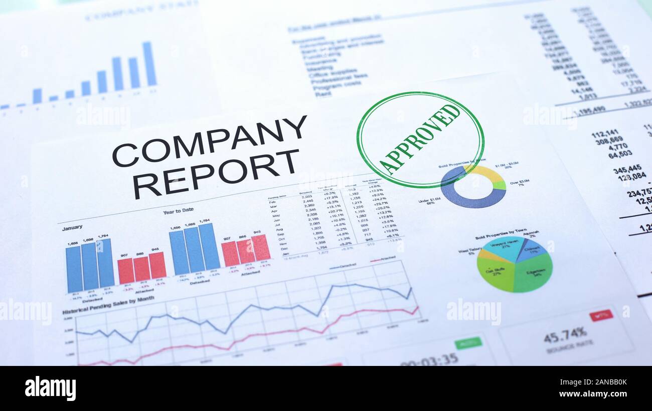 Monthly report approved hand stamping hi-res stock photography and ...