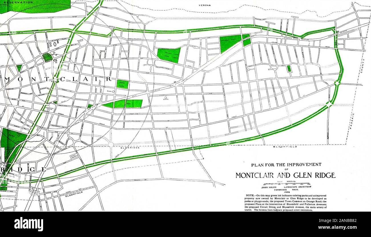 Montclair on a map hi-res stock photography and images - Alamy