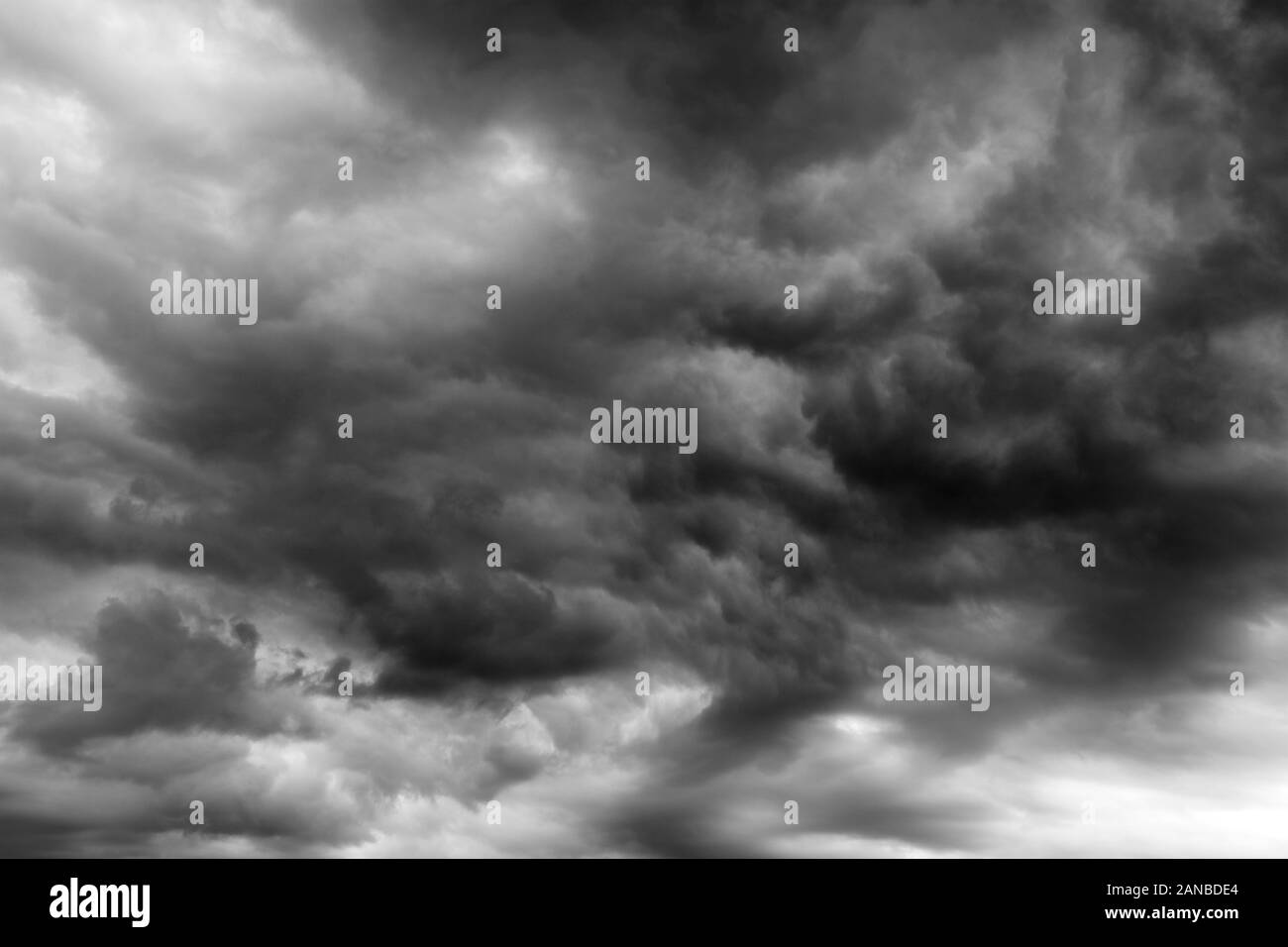 Thunderstorm in dark cloud gray Black and White Stock Photos & Images ...