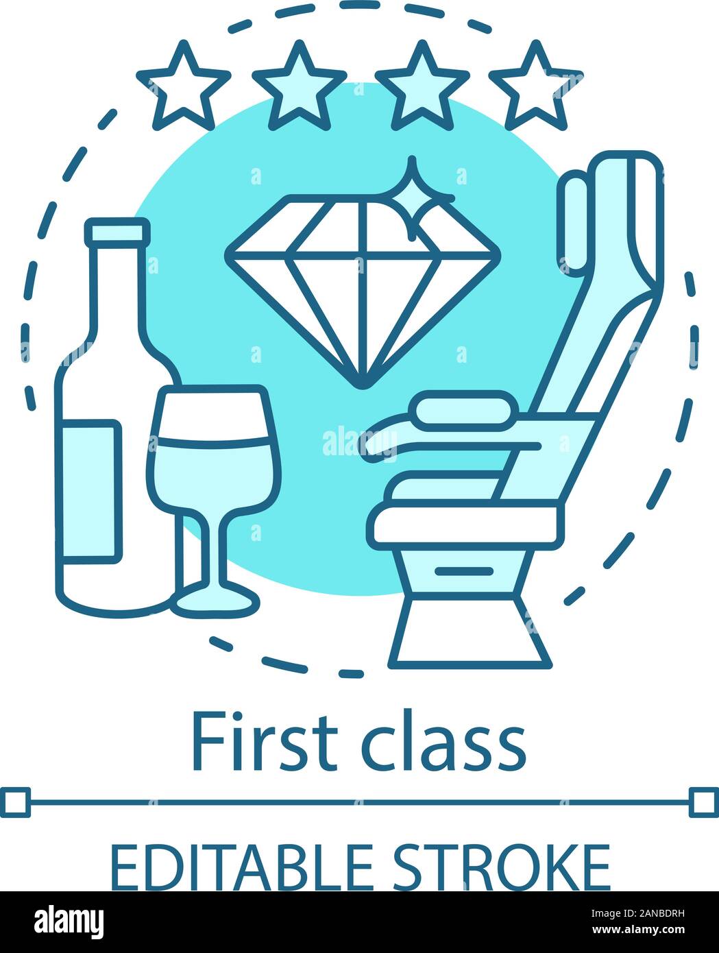 First class concept icon. Passenger seat idea thin line illustration ...