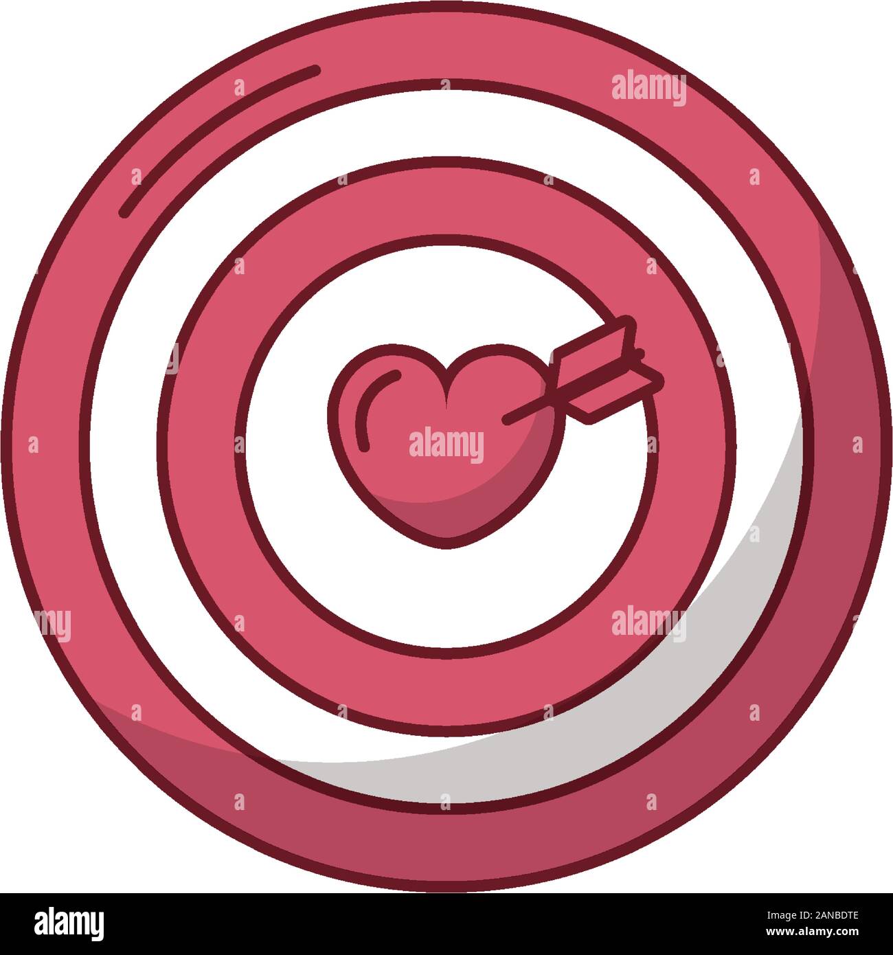 happy valentines day heart in target with arrow Stock Vector Image ...