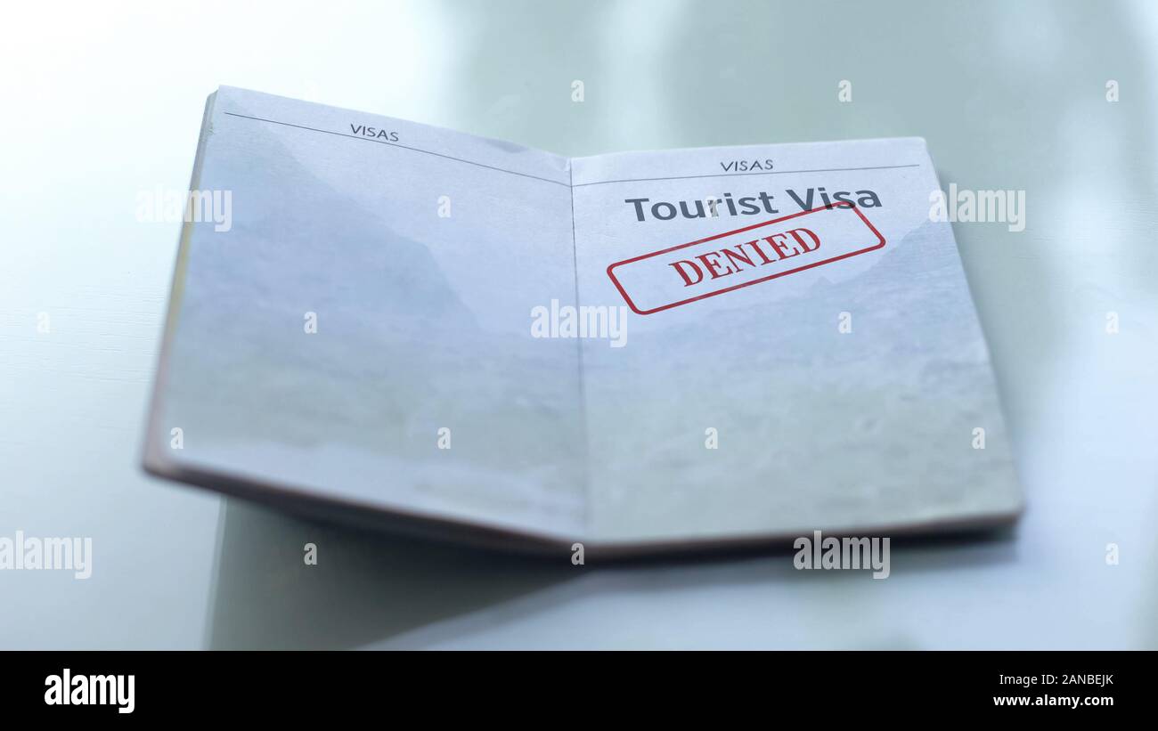 Tourist Visa Denied Seal Stamped In Passport Customs Office
